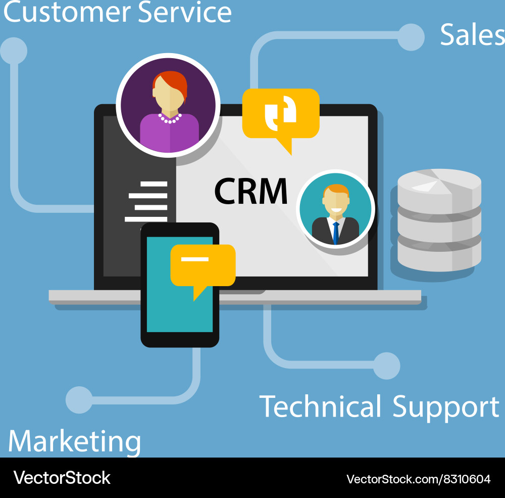 Crm customer relationship management Royalty Free Vector
