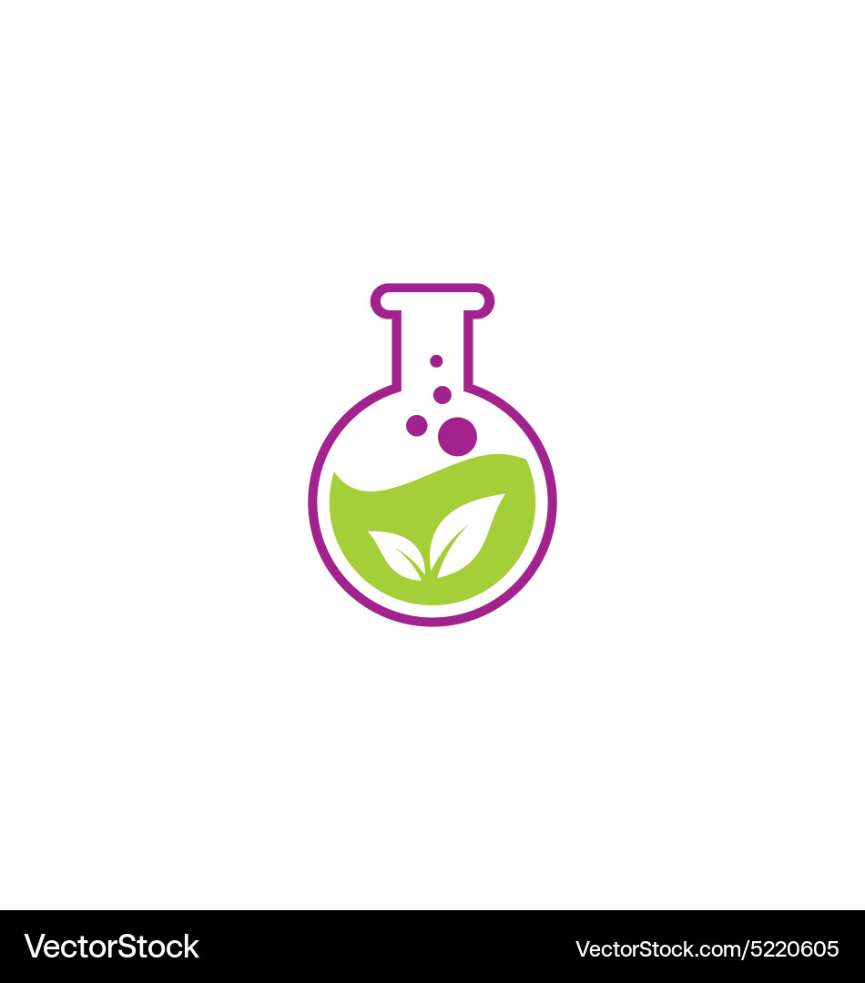 Herbal leaf extract chemical logo Royalty Free Vector Image