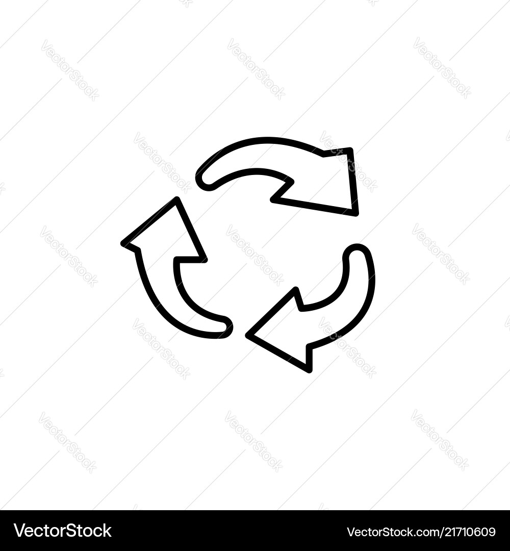 Rotation arrows in a circle line icon Royalty Free Vector