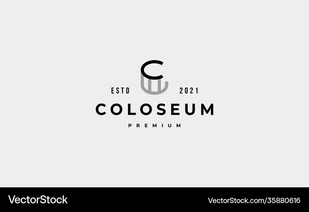 Colosseum simple logo design icon Royalty Free Vector Image