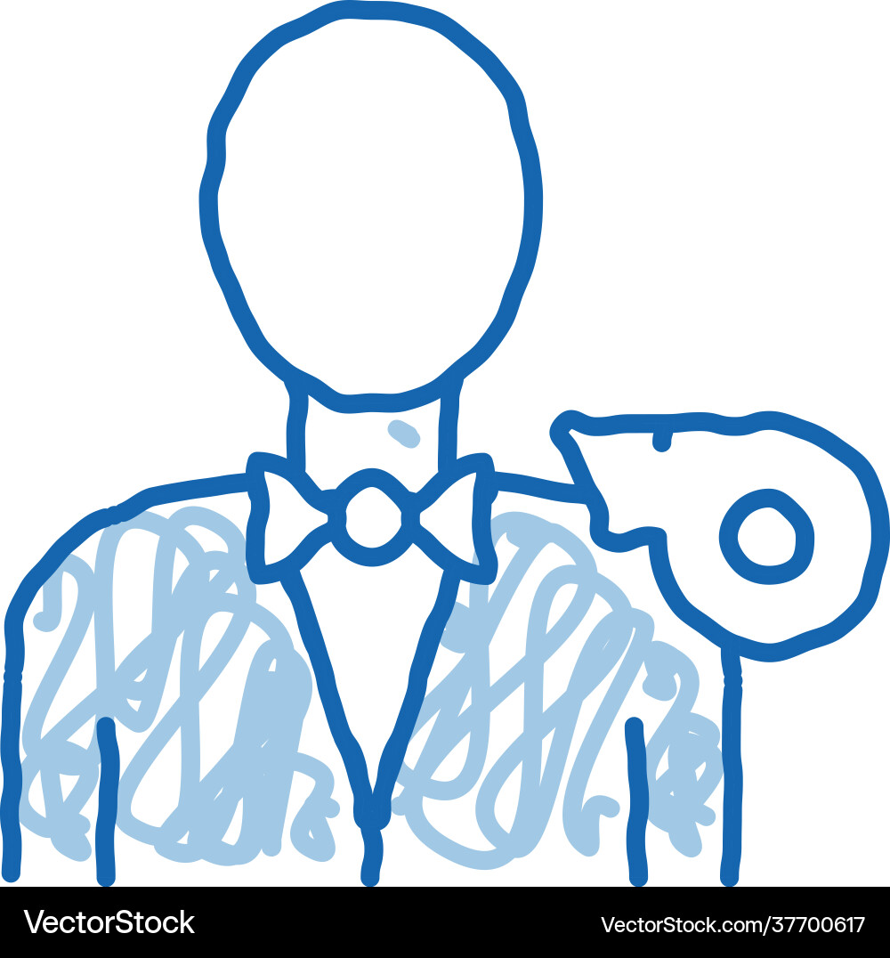 Boxing referee doodle icon hand drawn Royalty Free Vector