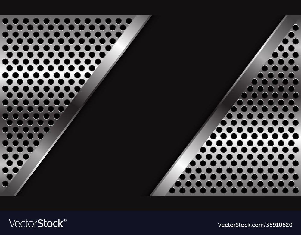 Abstract silver circle mesh pattern triangle black