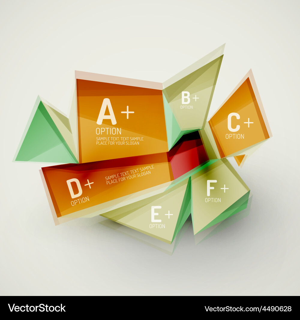 Geometric shapes with sample text abstract Vector Image