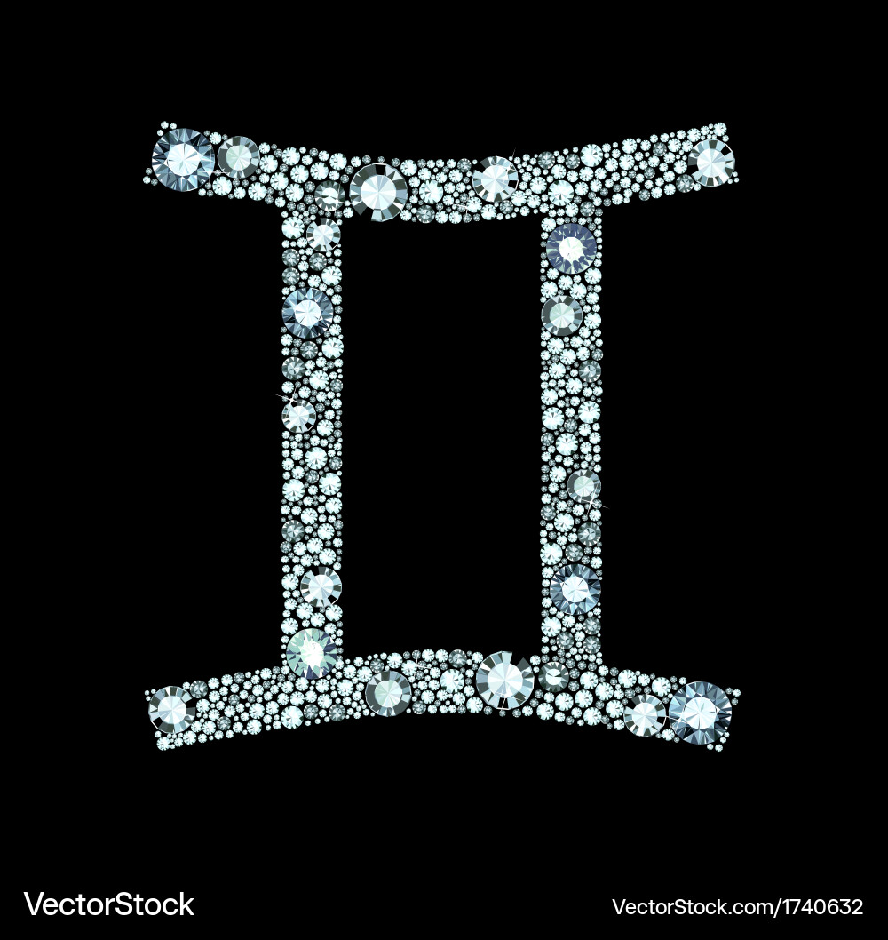 Diamond Gemini Symbol Royalty Free Vector Image