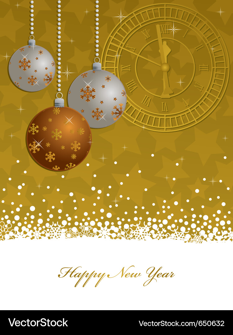 Gold new years decoration Royalty Free Vector Image
