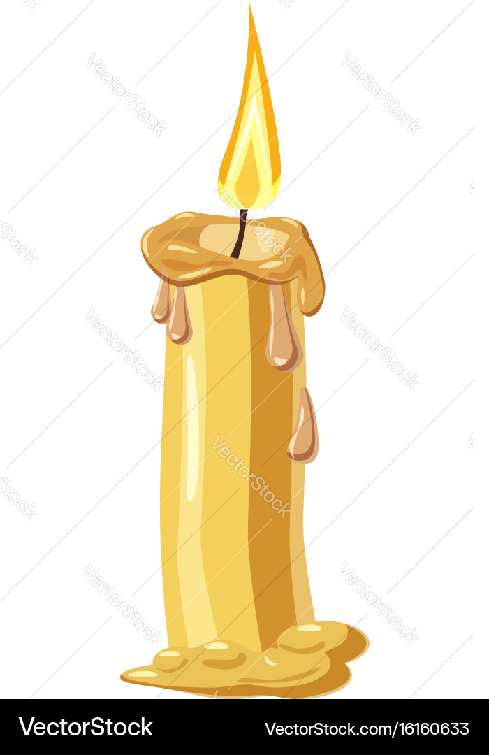 Melting candle icon cartoon style Royalty Free Vector Image