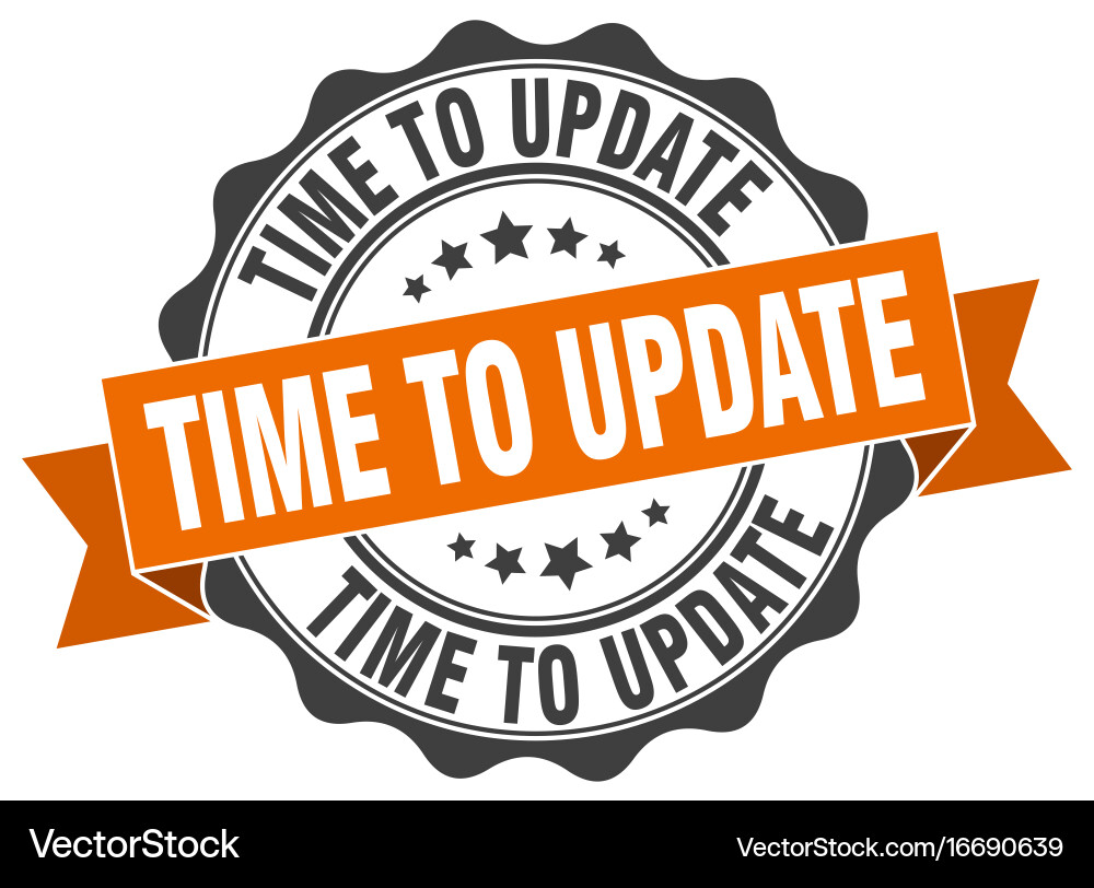 Time to update stamp sign seal Royalty Free Vector Image