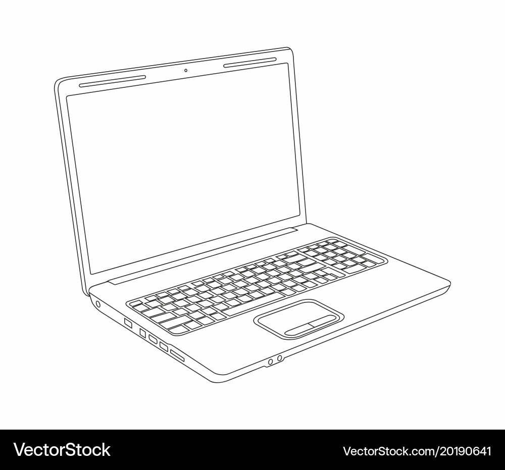 Laptop line style design Royalty Free Vector Image