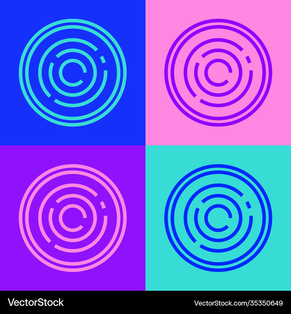 Pop art line checker game chips icon isolated Vector Image