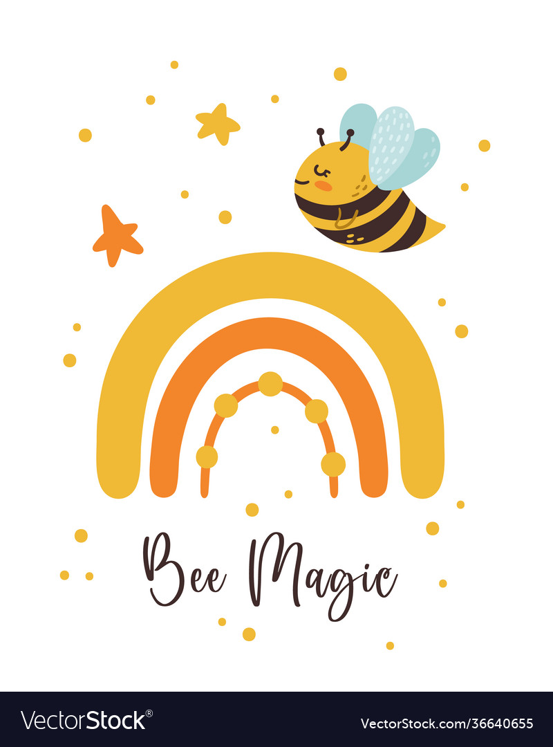 Honey bee kids poster template Royalty Free Vector Image