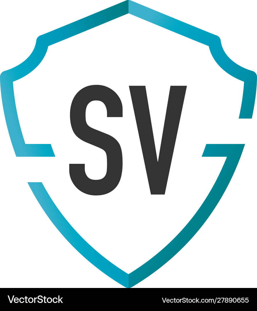 Initials letter sv creative shield design logo Vector Image