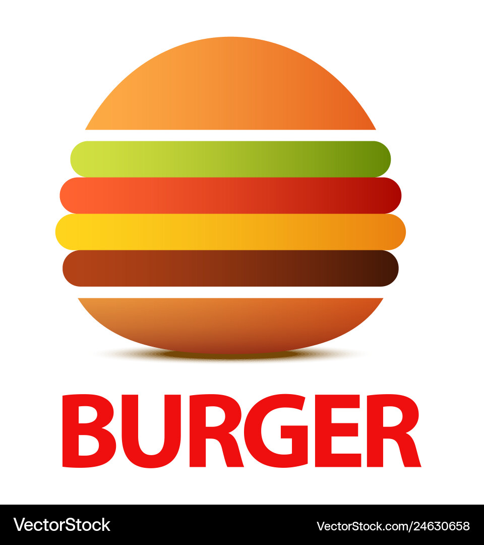Burger logo or icon for cafe creative flat Vector Image