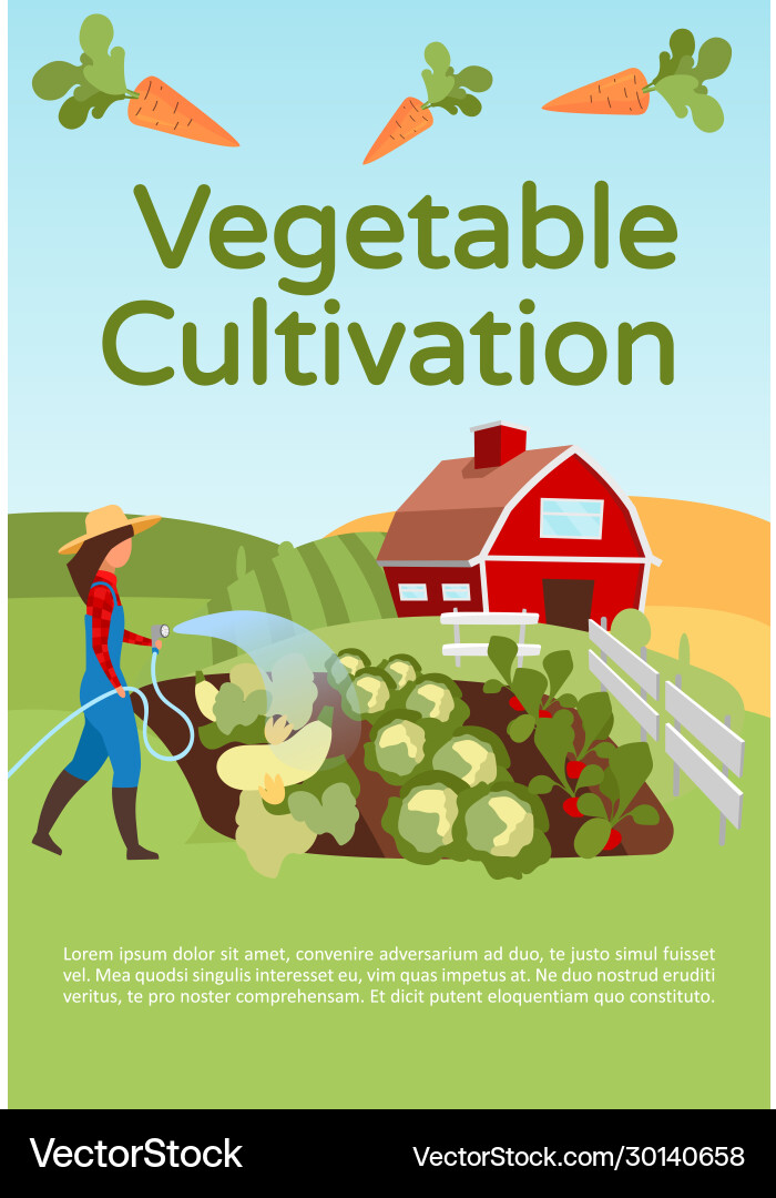 Vegetable crop cultivation brochure template Vector Image
