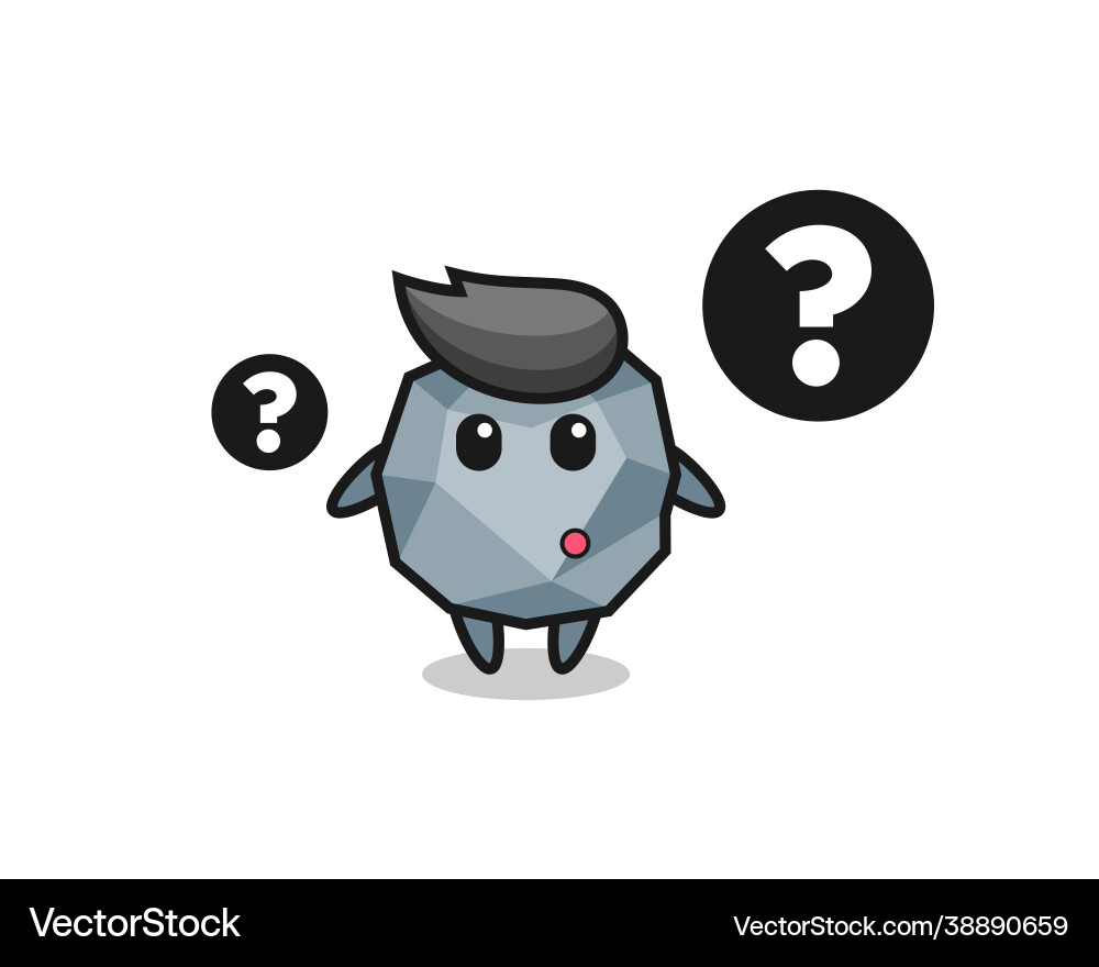 Cartoon stone with question mark Royalty Free Vector Image