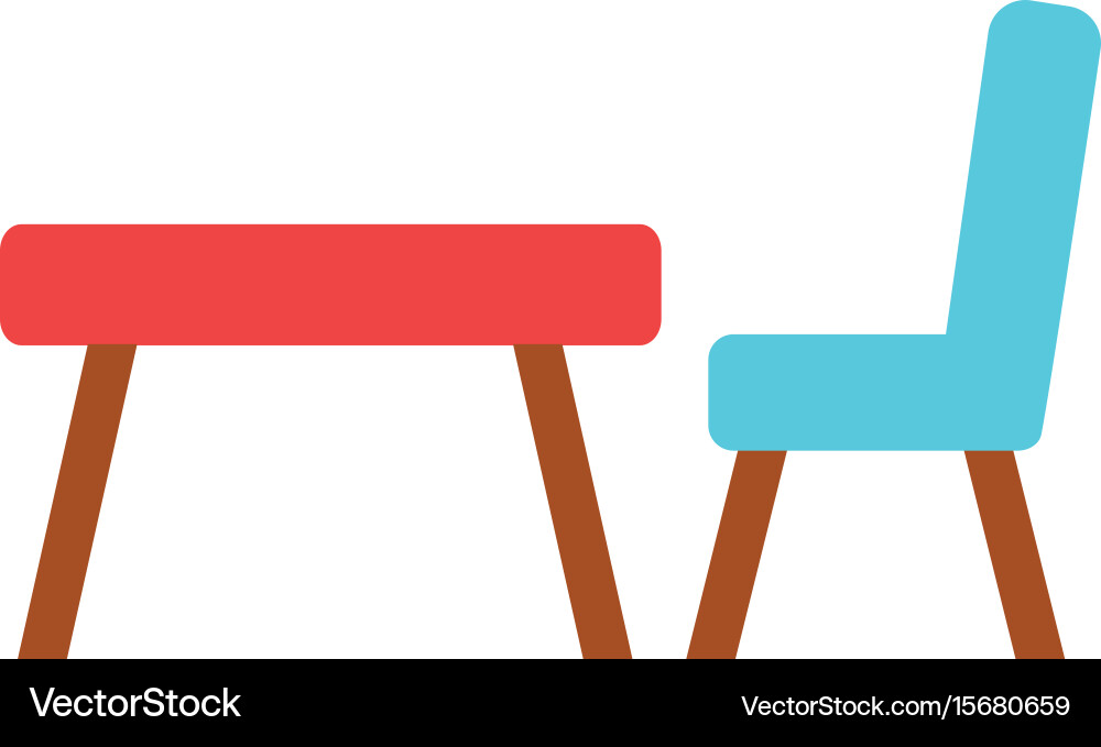 School table isolated icon Royalty Free Vector Image