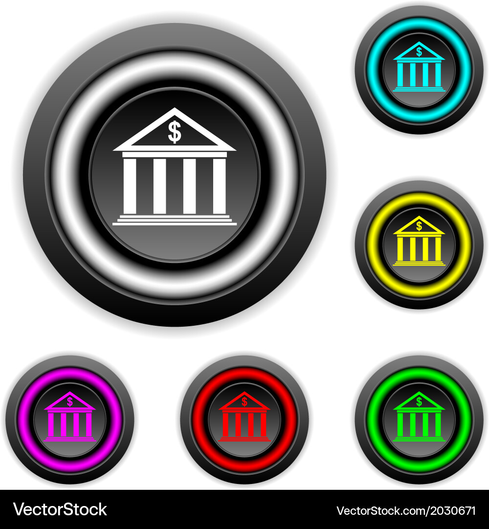 Bank buttons set Royalty Free Vector Image - VectorStock