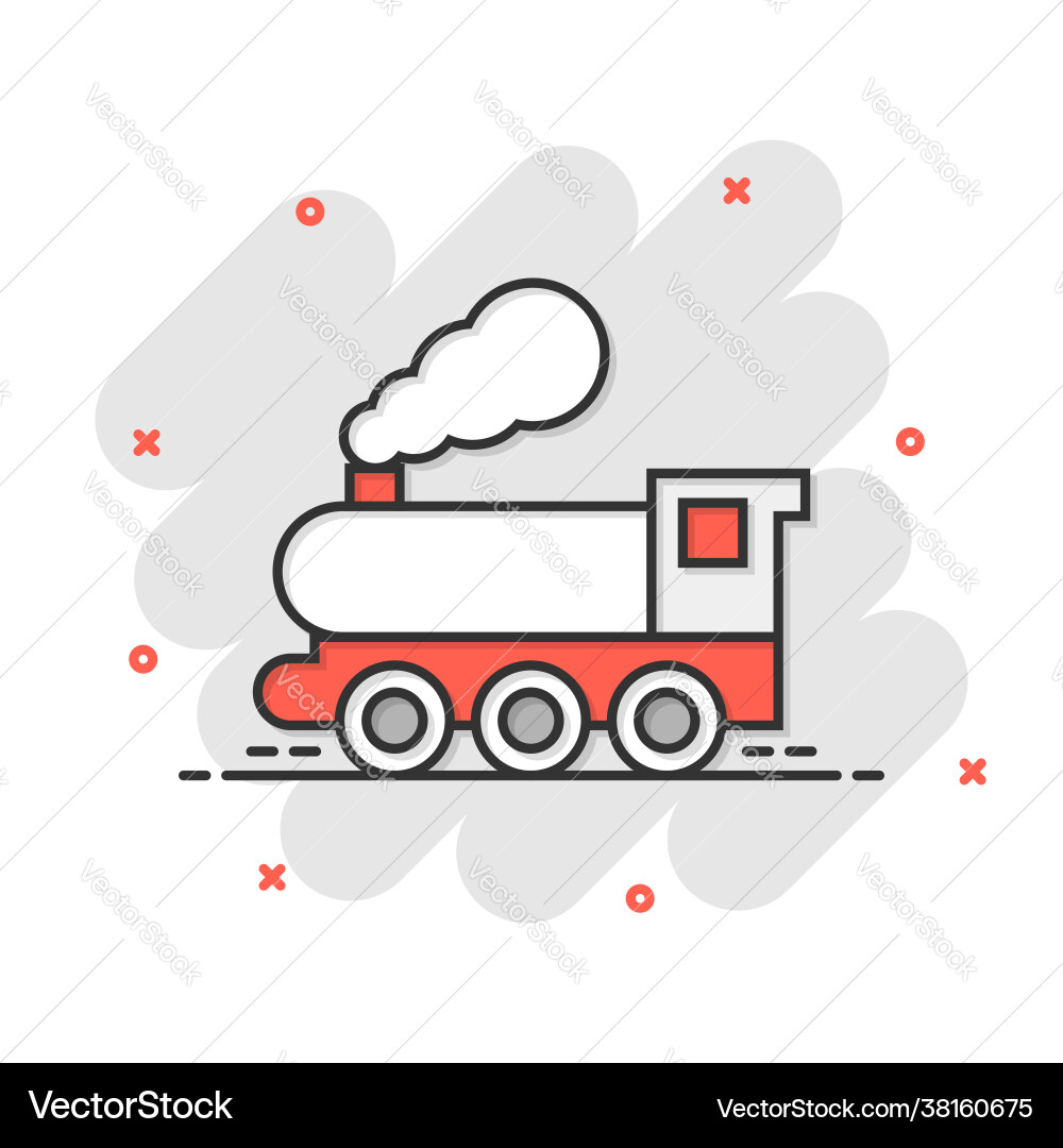 Metro icon in comic style train subway cartoon Vector Image