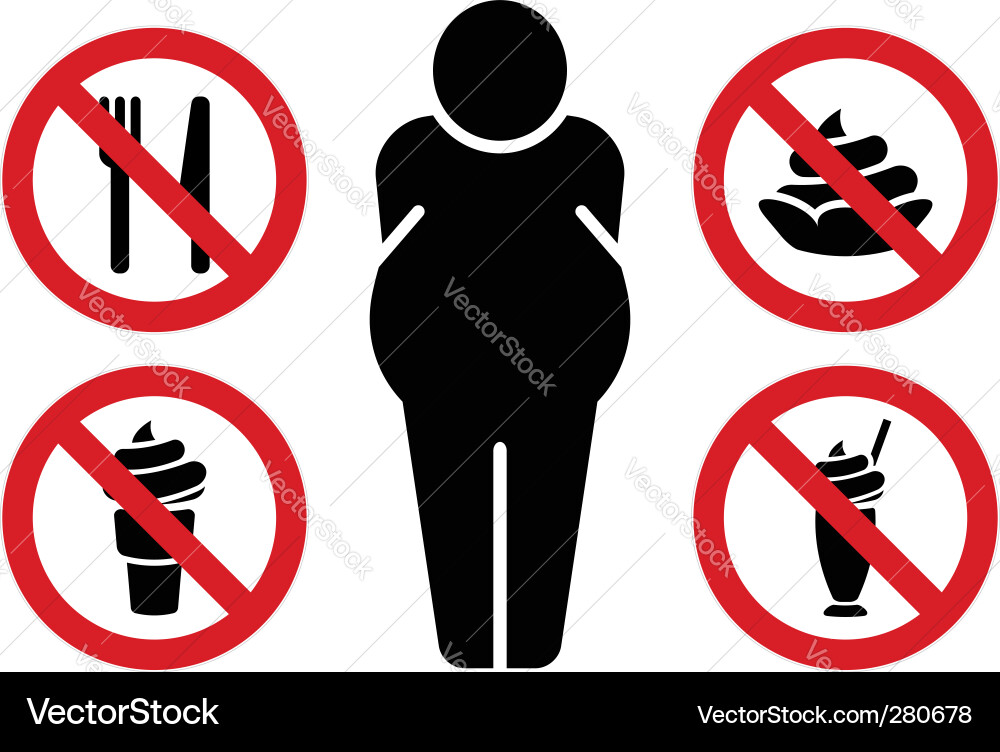 No fat eating signs Royalty Free Vector Image - VectorStock