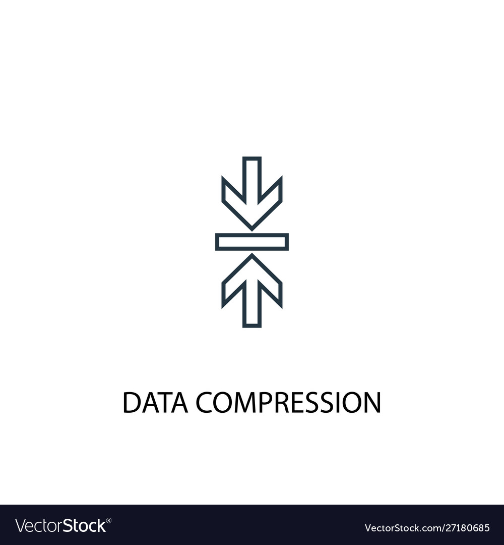 Data compression concept line icon simple element Vector Image