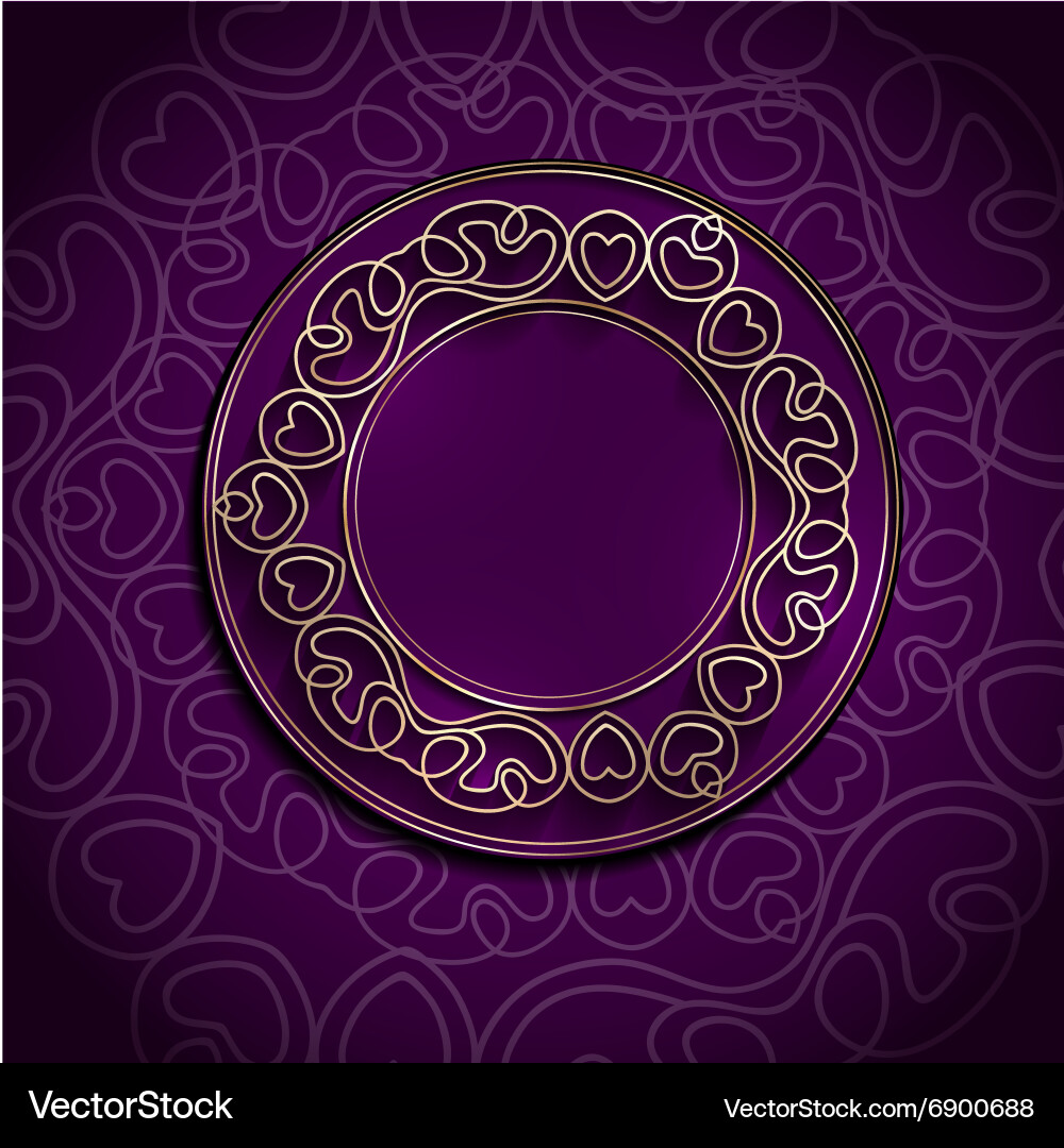 Golden round abstract frame Royalty Free Vector Image