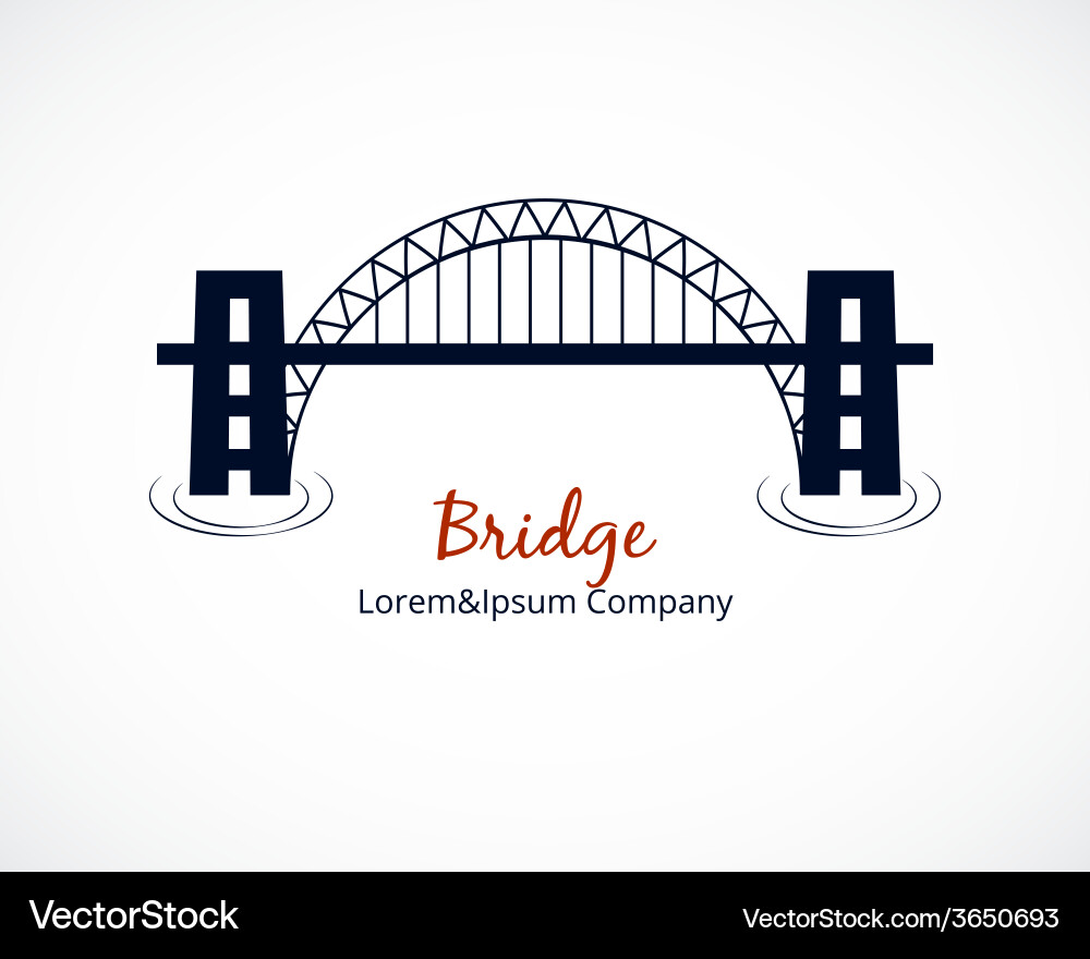 Bridge Logo Graphic Design on White Background Vector Image