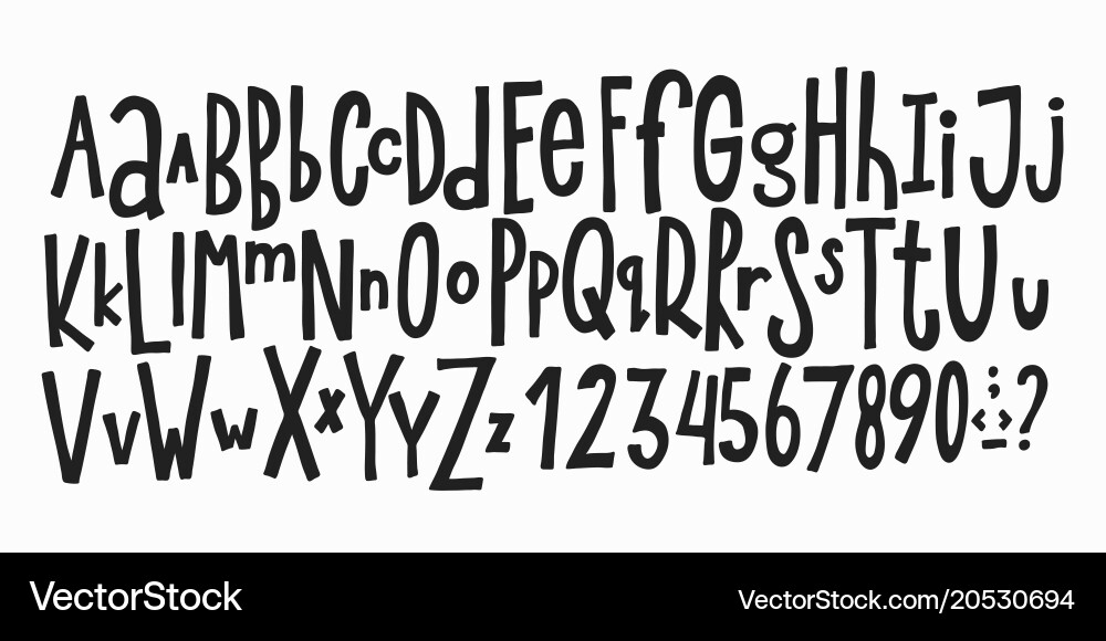 Doodle simple kids alphabet Royalty Free Vector Image