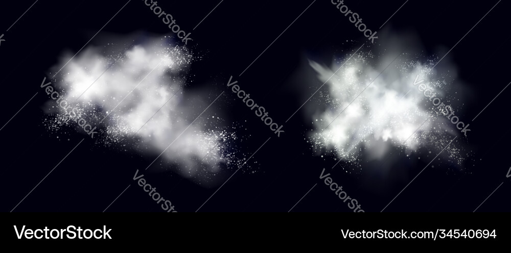 Snow powder white explosion or snowflakes splash Vector Image