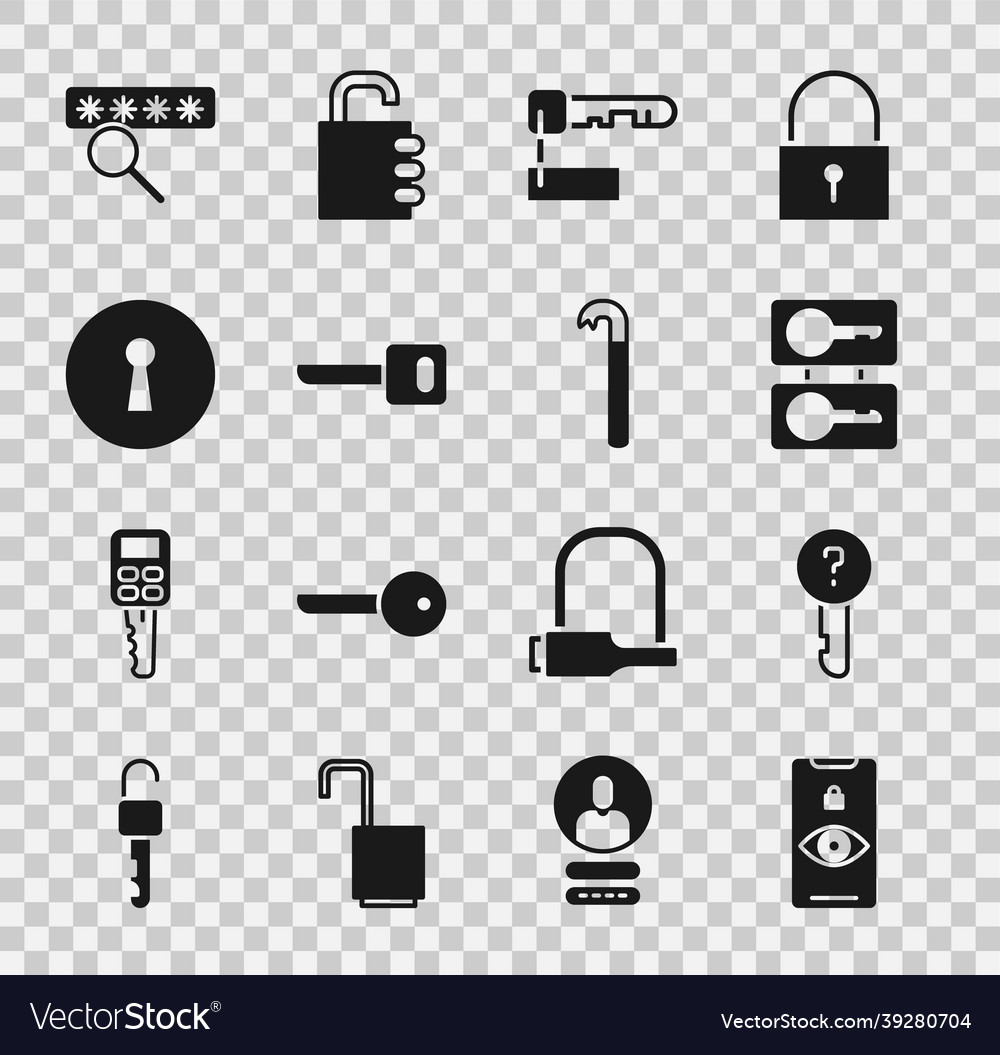 Set eye scan undefined key casting keys marked Vector Image