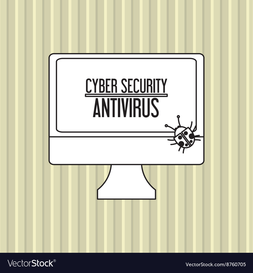 Cyber security antivirus design Royalty Free Vector Image