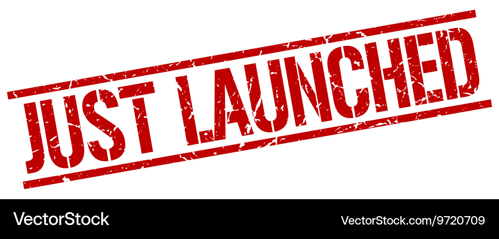Just launched stamp Royalty Free Vector Image - VectorStock