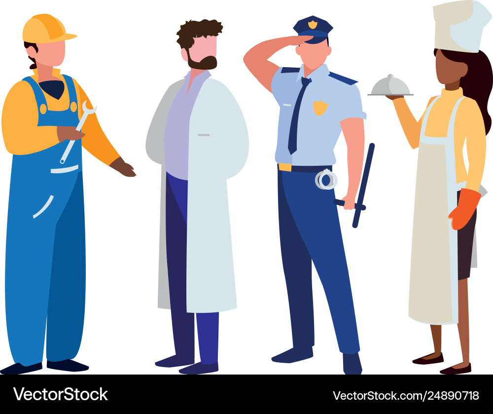 Group professional workers characters Royalty Free Vector