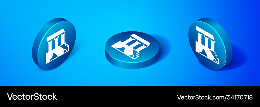 Isometric parthenon from athens acropolis greece Vector Image