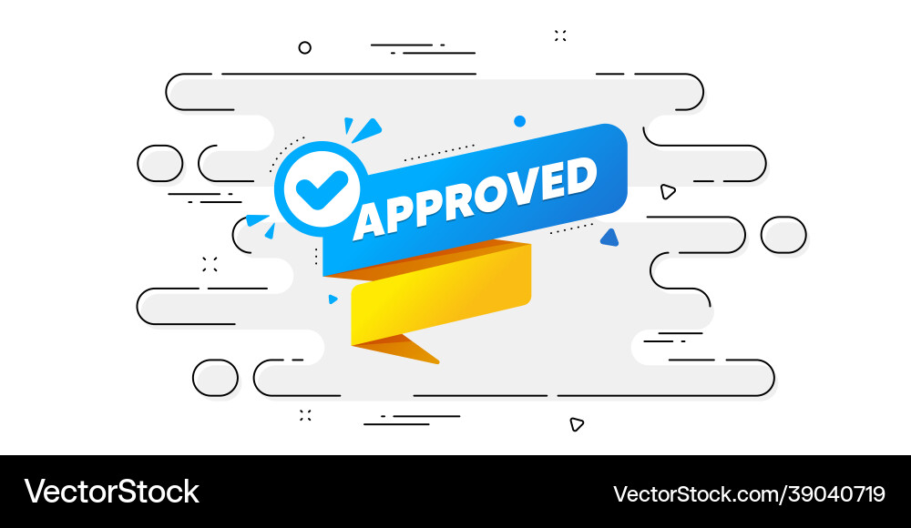 Approved paper banner permission quality tag Vector Image
