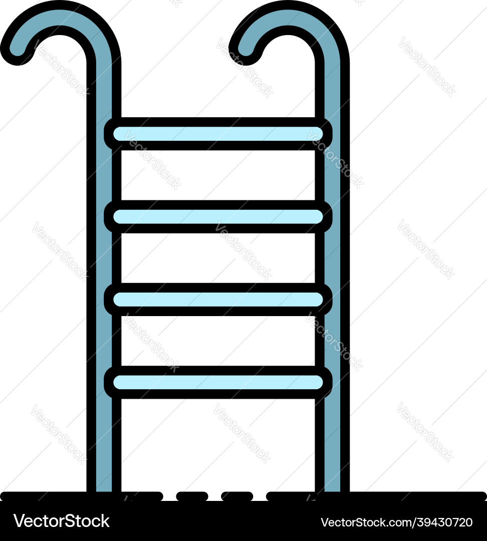Pool staircase icon color outline Royalty Free Vector Image