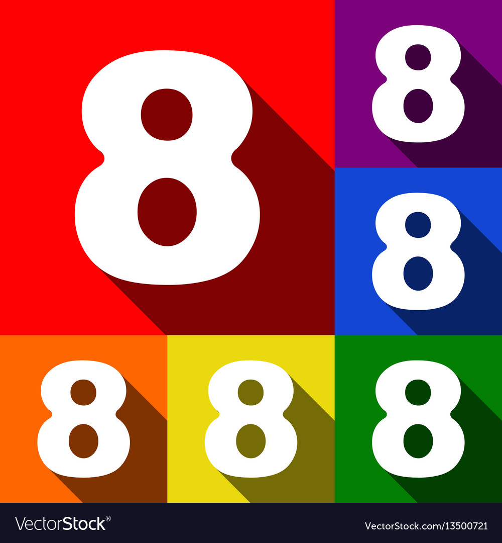 Number 8 sign design template element set Royalty Free Vector Image ...