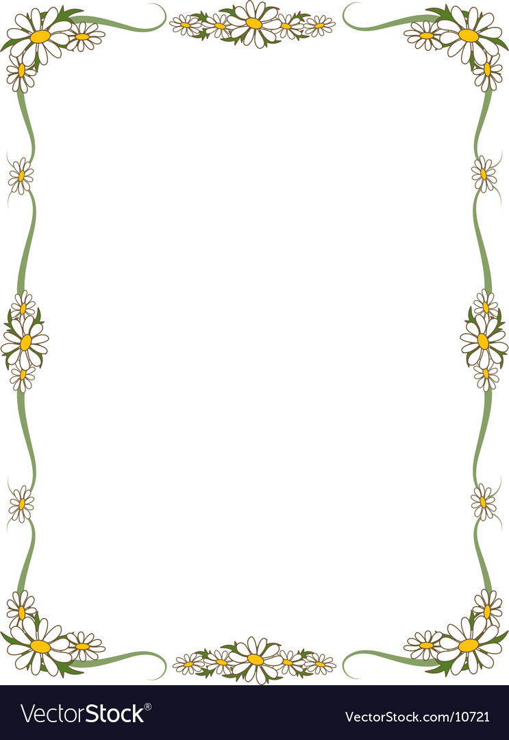 Daisy border Royalty Free Vector Image - VectorStock