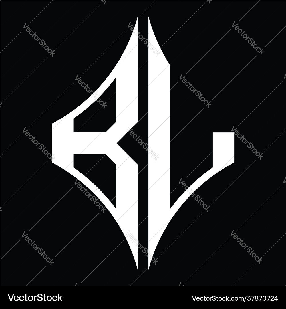 Bl logo monogram with diamond shape design Vector Image