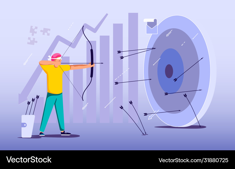 Wrong business goal solution Royalty Free Vector Image
