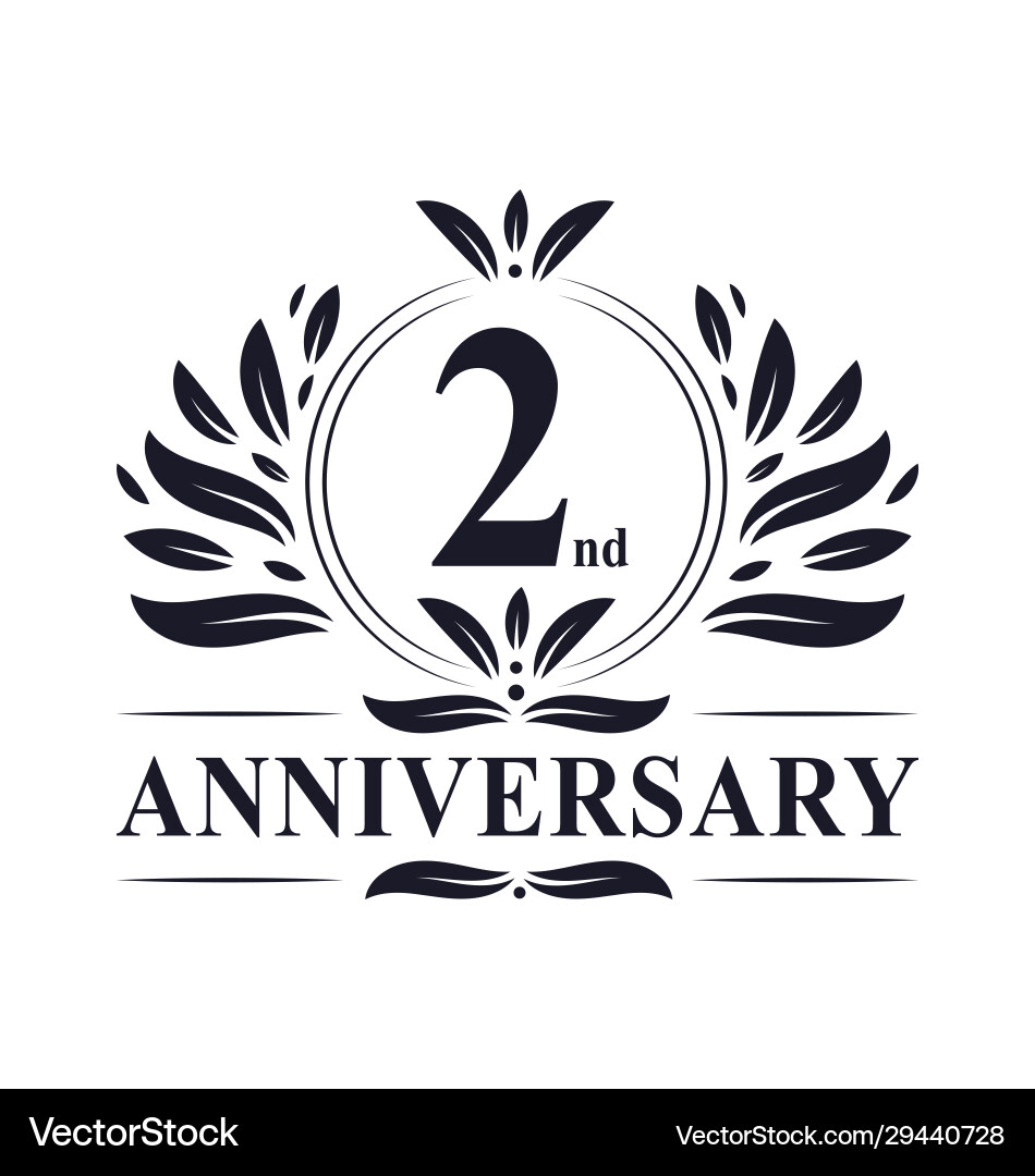 2 years anniversary logo 2nd anniversary Vector Image