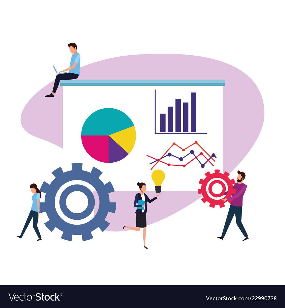Teamwork data chart Royalty Free Vector Image - VectorStock