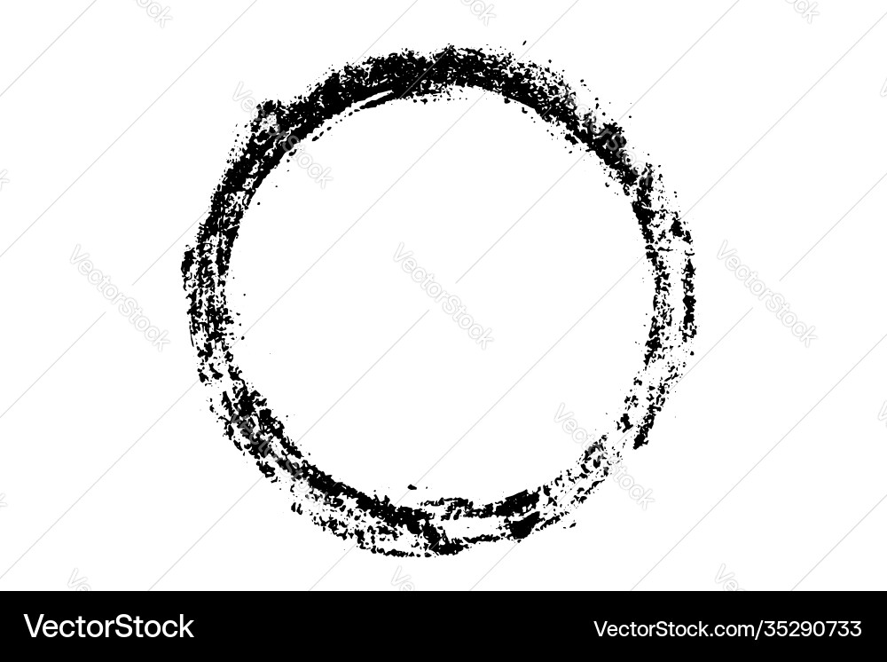 Black chalk hand drawing as circle shape on white Vector Image