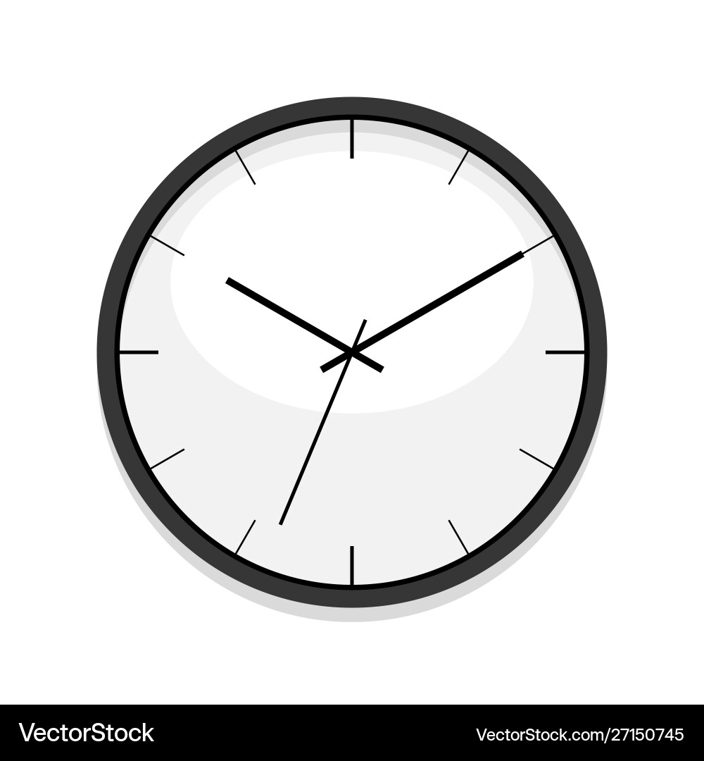 Minimalistic white clock icon single isolated Vector Image