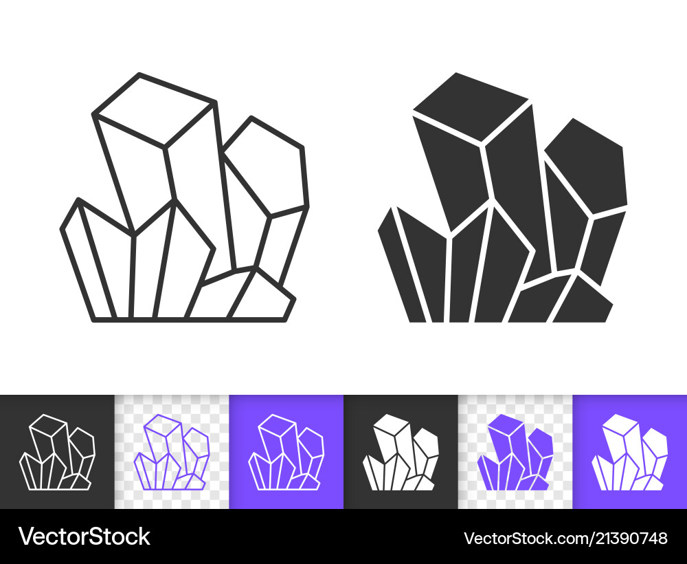 Crystal simple black line icon Royalty Free Vector Image