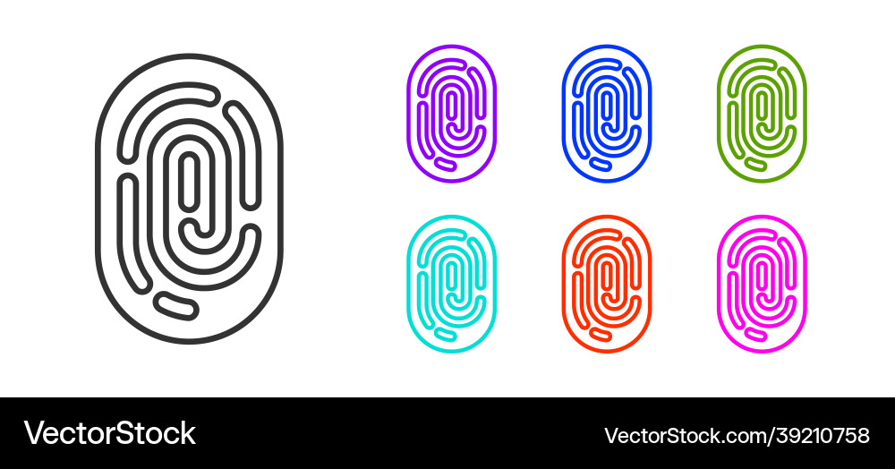 Black line fingerprint icon isolated on white Vector Image