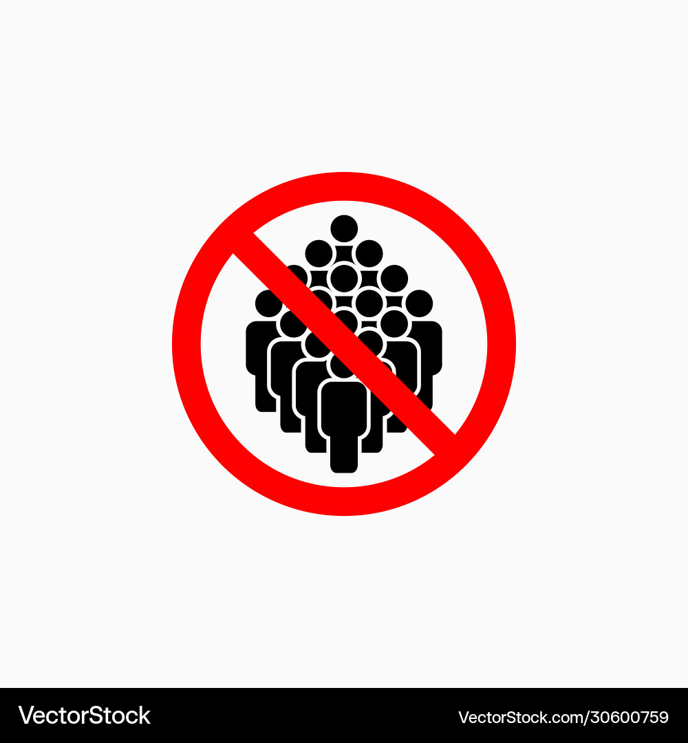 No crowd people icon do not crowd Royalty Free Vector Image