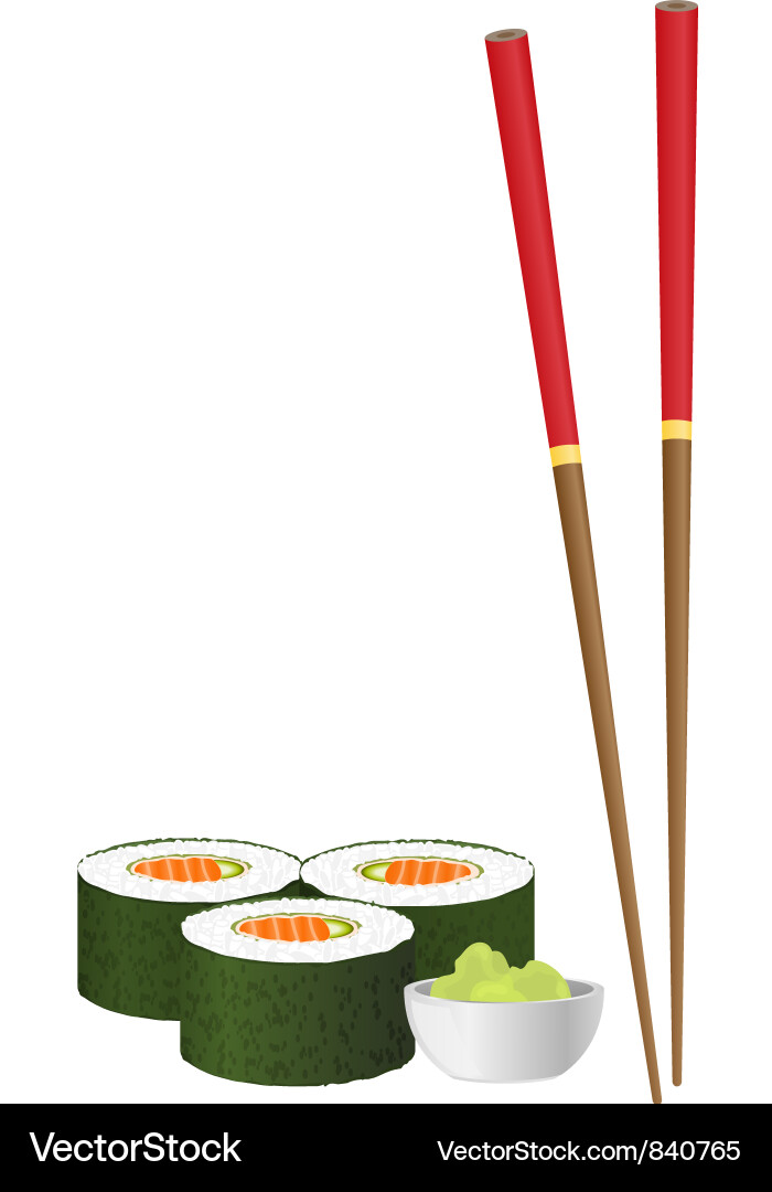 Sushi and chopsticks Royalty Free Vector Image