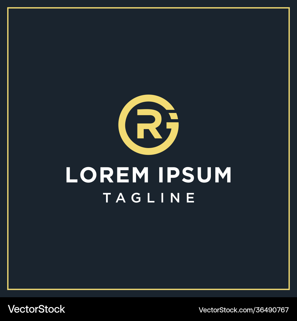 Rj or ri circle logo Royalty Free Vector Image