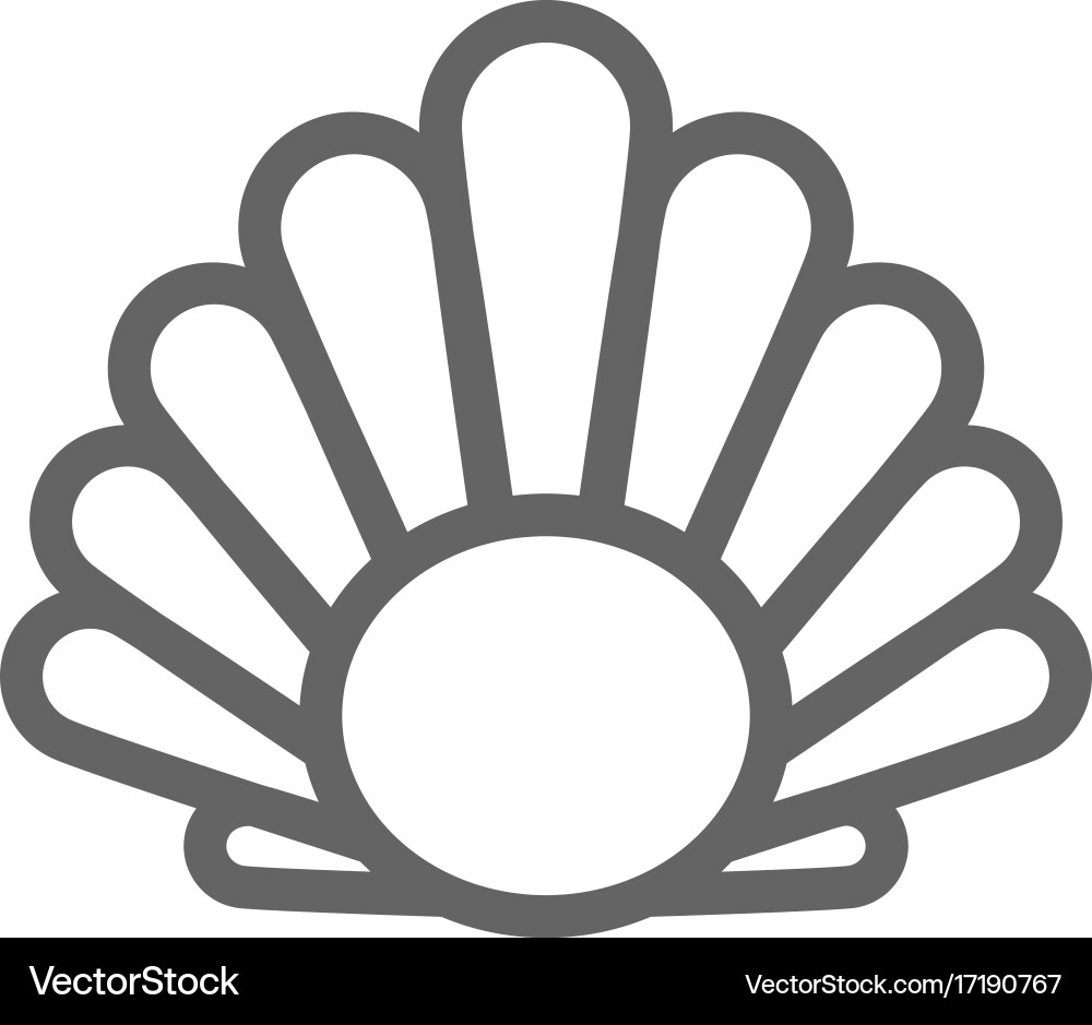 Simple perl in a shell line icon symbol and sign Vector Image