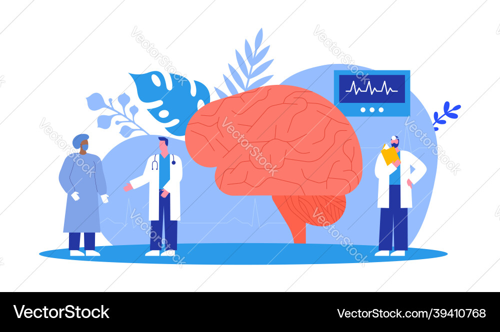 Doctor people team brain neurology study concept Vector Image
