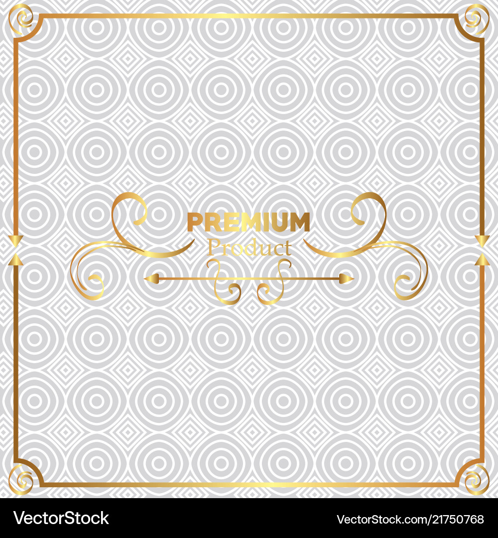 Premium quality golden frame Royalty Free Vector Image